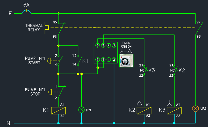 Conectar Control y Fuerza Partida Estrella Triangulo Motor Trifasico
